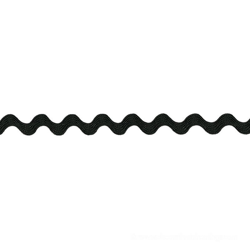 5/16 Inch Rayon Rick Rack Black | Decorative Trimmings LLC