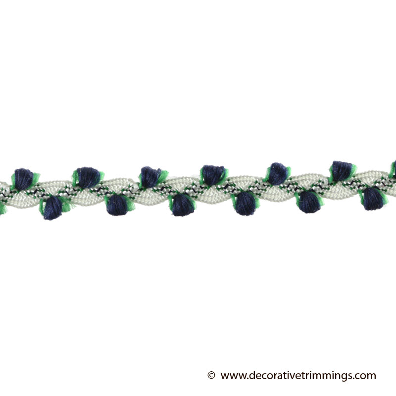 3/8 Inch Navy Picot Puff Rick Rack | Decorative Trimmings LLC