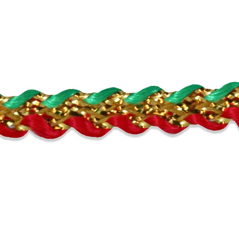1/4 Inch Holiday Fancy Braid | Decorative Trimmings LLC