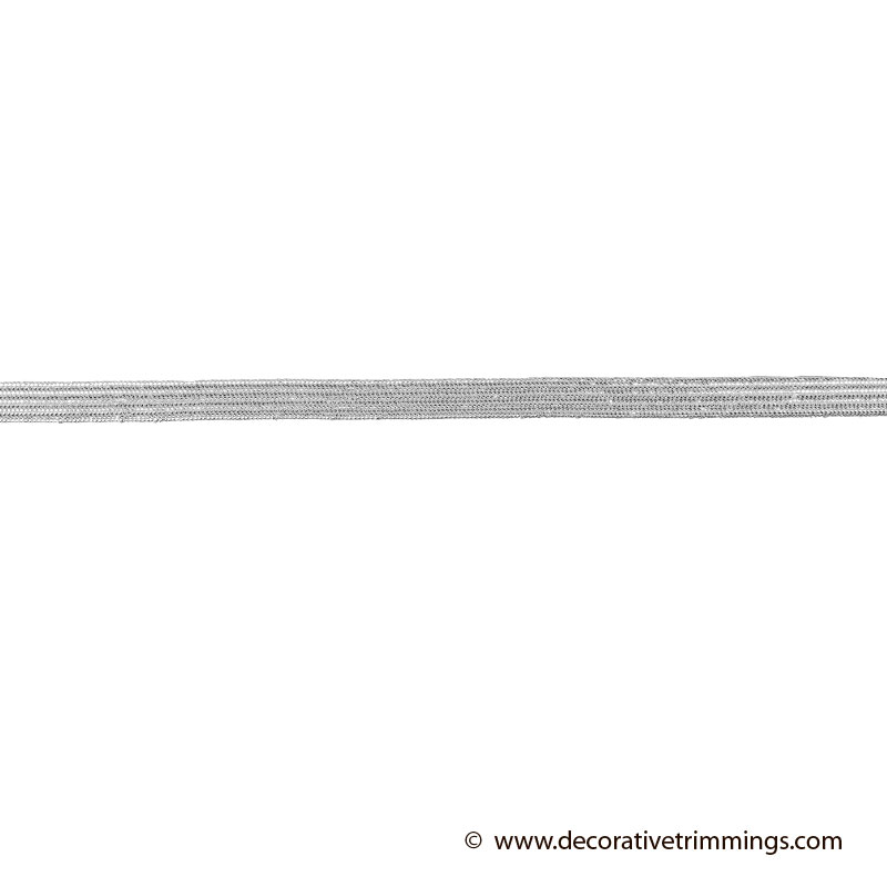 1/4 Inch Silver Metallic Flat Braid | Decorative Trimmings LLC