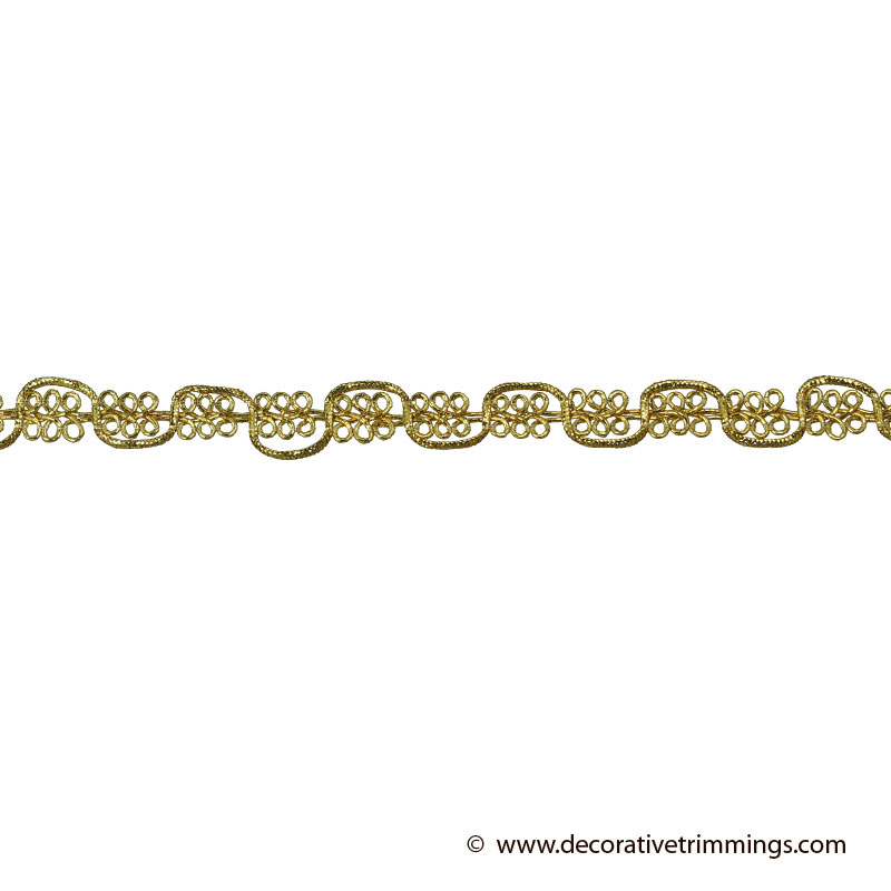 9/16 Inch Gold Fancy Scroll | Decorative Trimmings LLC