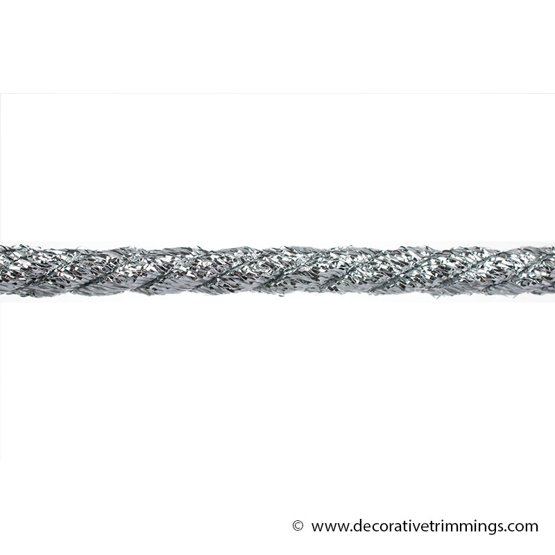 1/4 Inch Silver Metallic Twist Cord | Decorative Trimmings LLC
