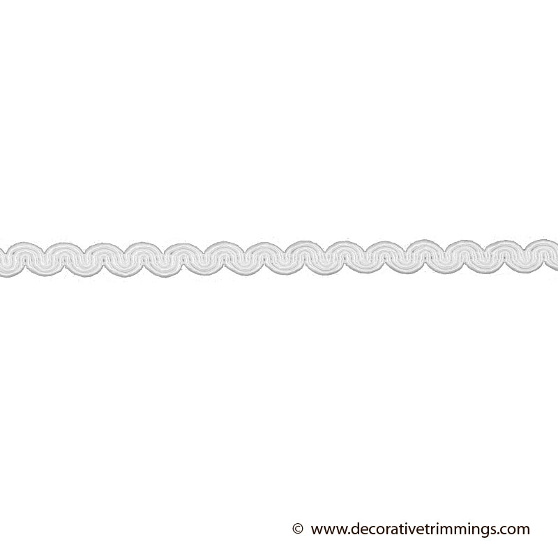 3/8 Inch White Scroll Gimp Trim | Decorative Trimmings LLC