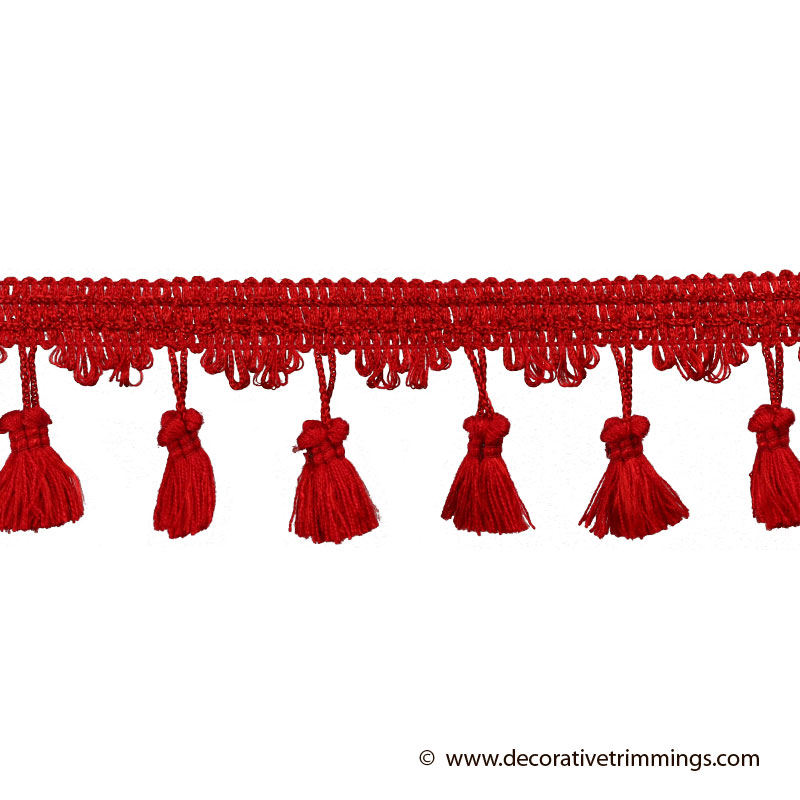 2 Inch Red Tassel Fringe | Decorative Trimmings LLC