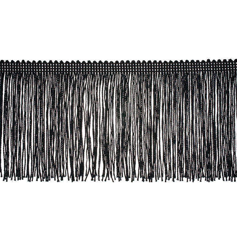 4 Inch Black Glimmer Chainette Fringe | Decorative Trimmings LLC