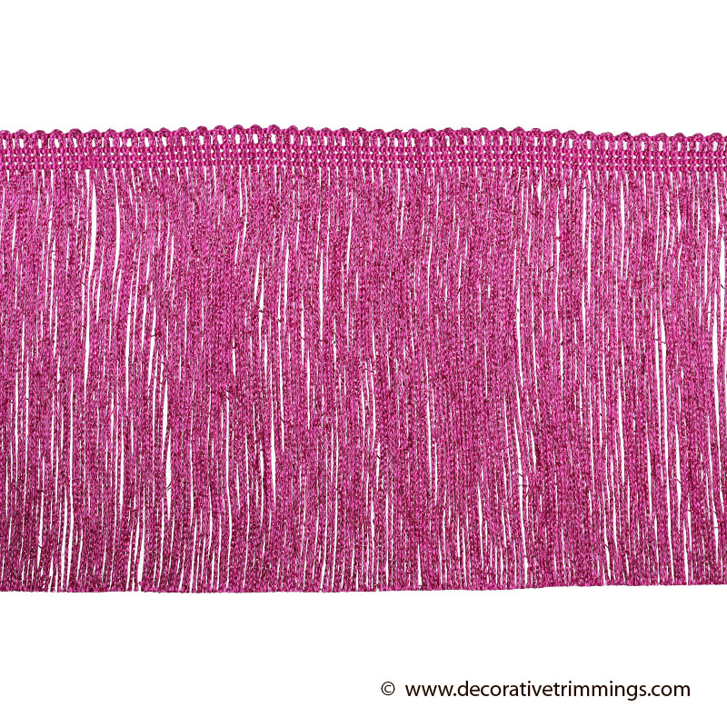 6 Inch Fuchsia Glimmer Chainette Fringe | Decorative Trimmings LLC