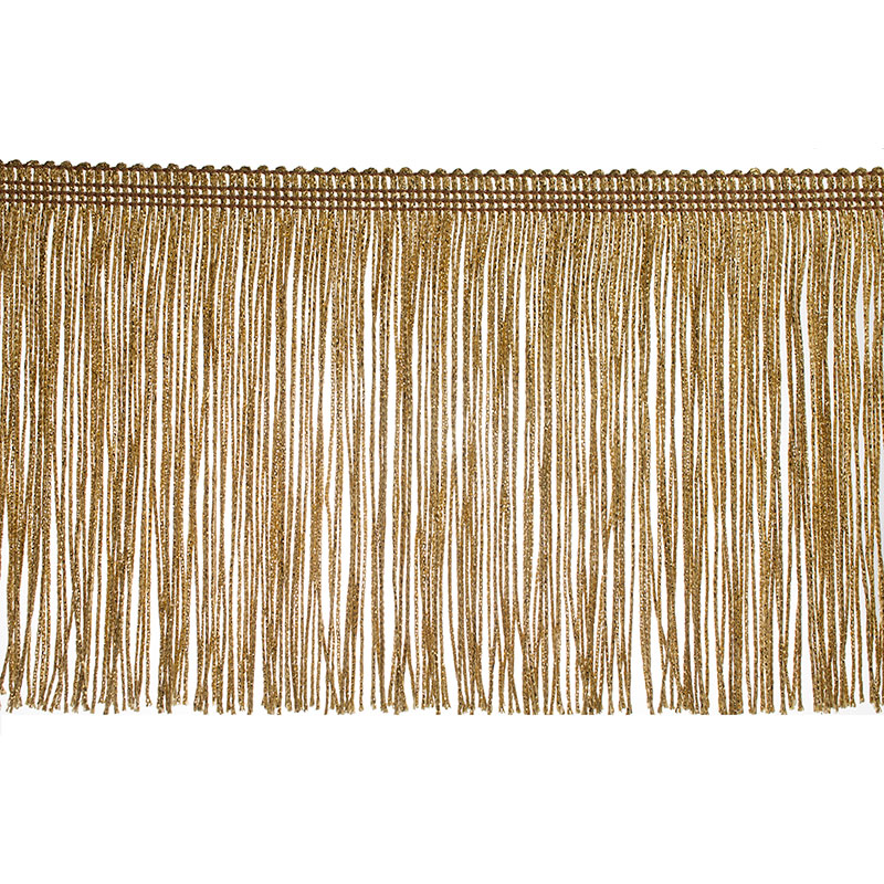 6 Inch Gold Glimmer Chainette Fringe | Decorative Trimmings LLC