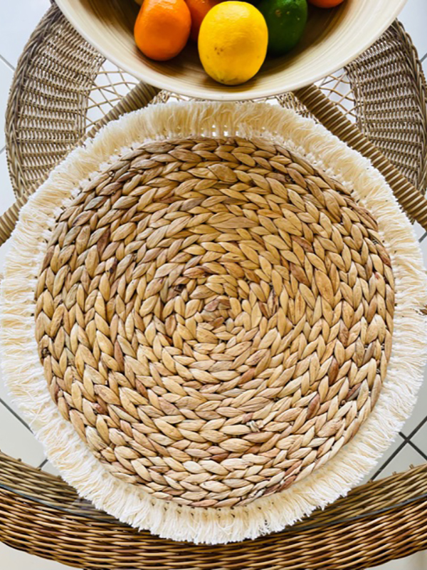 Cotton Tassel Fringe Straw Place Mat | Decorative Trimmings LLC