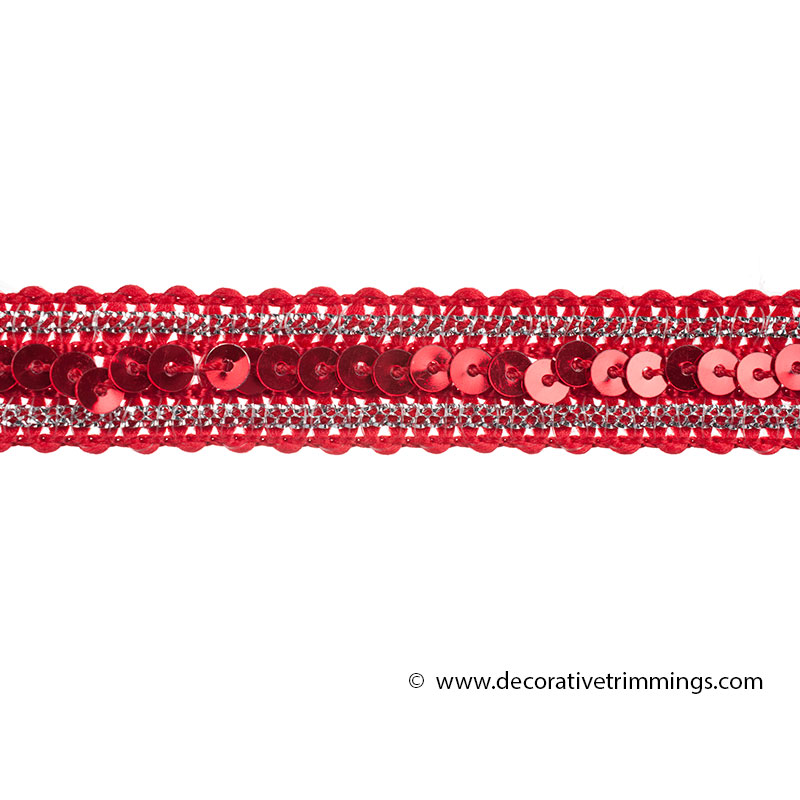 1/2 Inch Red Sequin Insert | Decorative Trimmings LLC