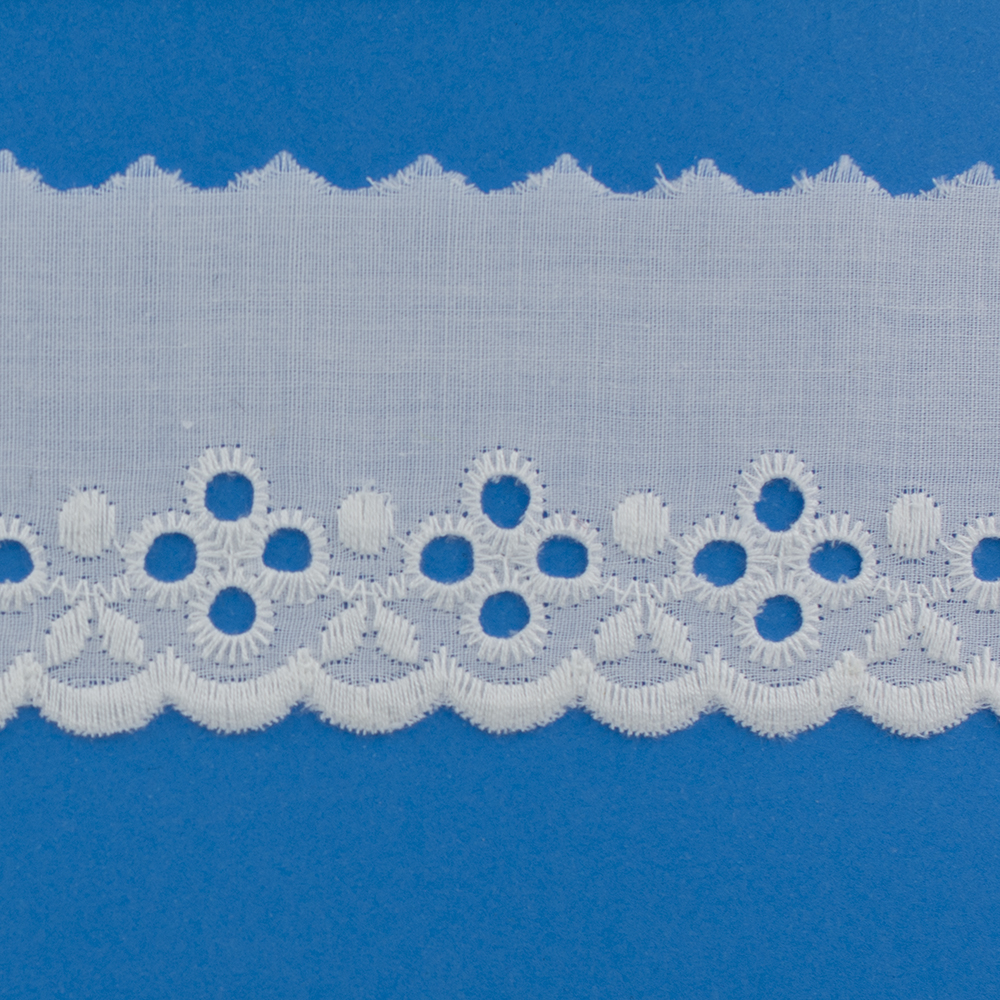 1 3/4 Inch Floral Eyelet Edge White | Decorative Trimmings LLC