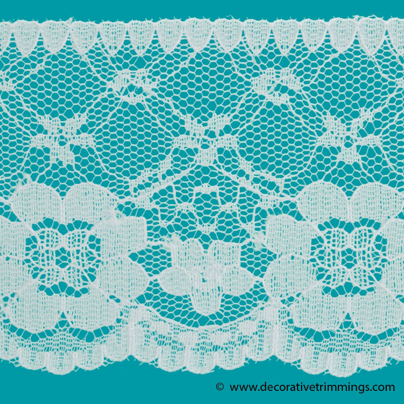 White 2 1/2 Inch Double Daisy Lace | Decorative Trimmings LLC