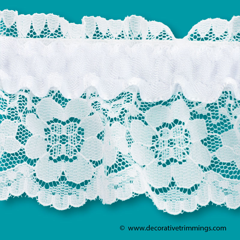 White 2 1/4 Inch Garter Lace | Decorative Trimmings LLC