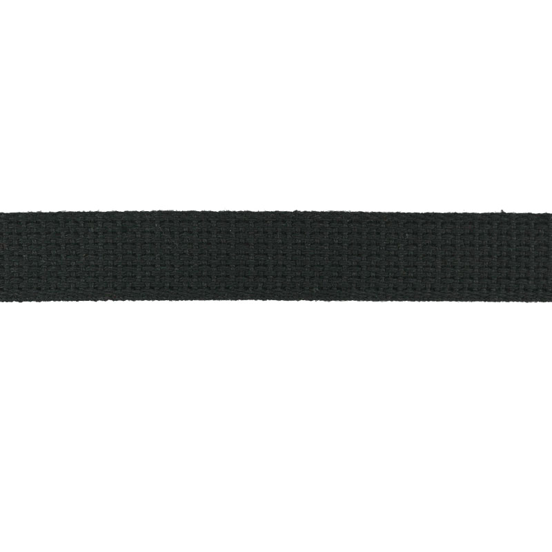 Black 1 Inch Cotton Webbing | Decorative Trimmings LLC