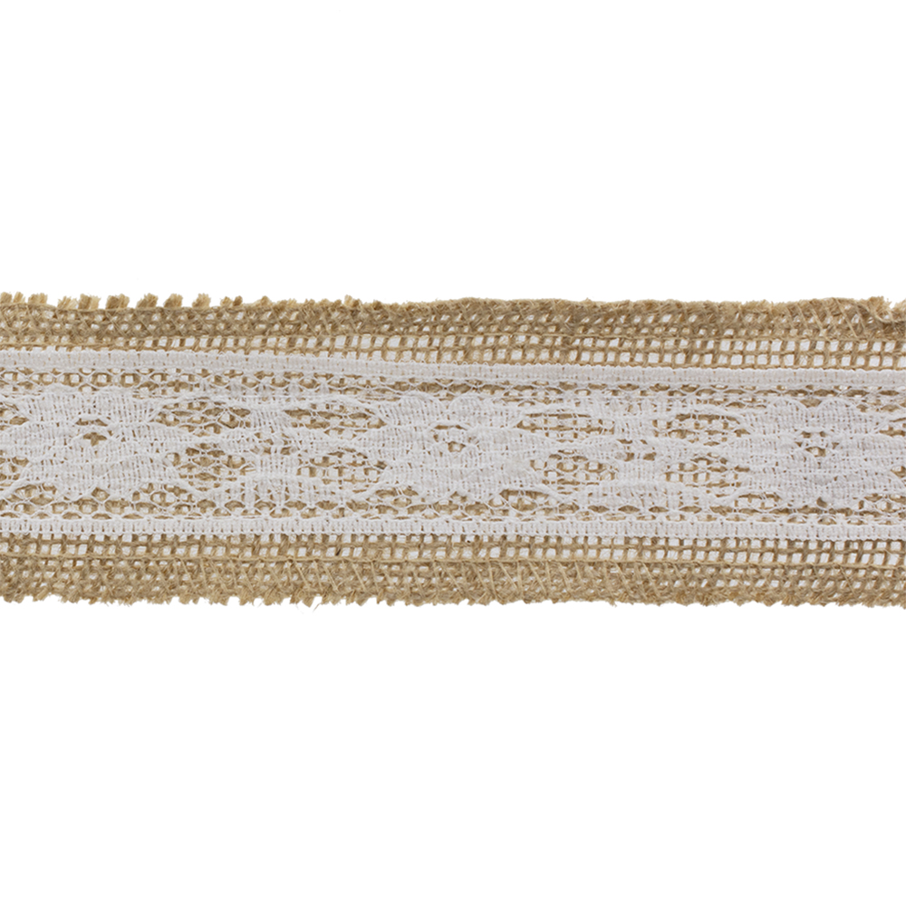 2 Inch Burlap & Lace Trim -BL001 | Decorative Trimmings LLC