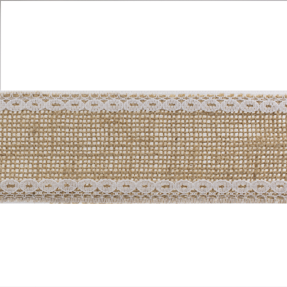 2 Inch Burlap & Lace Trimming - BL003 | Decorative Trimmings LLC