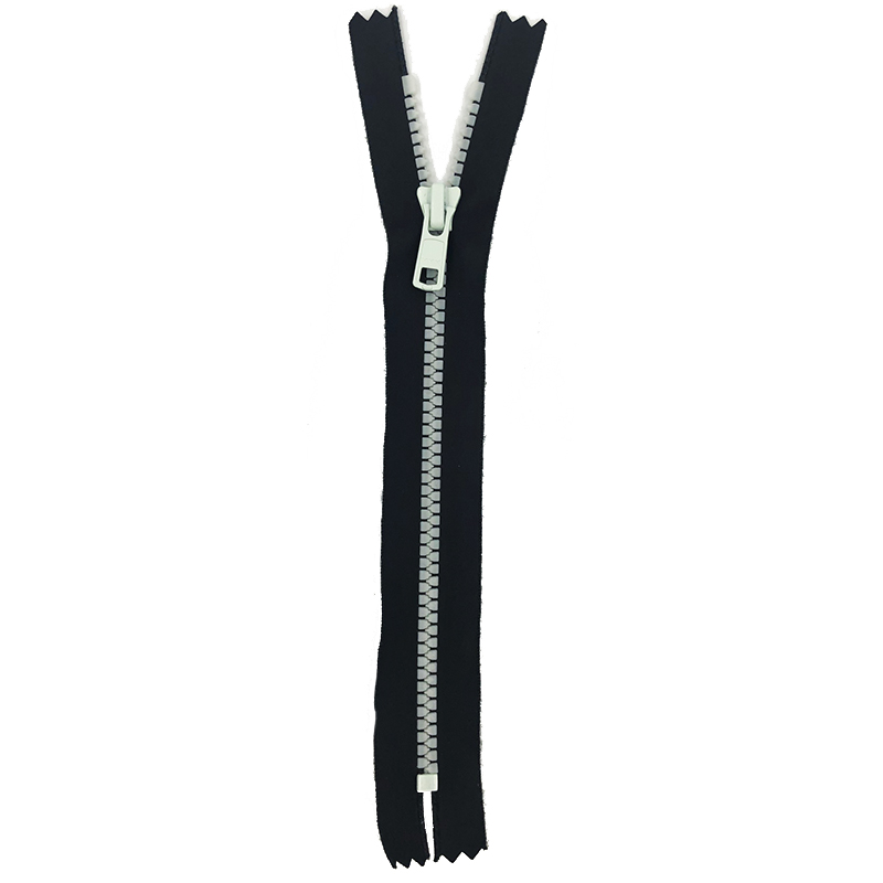 Black Glow in the Dark White 7" Zipper | Decorative Trimmings LLC